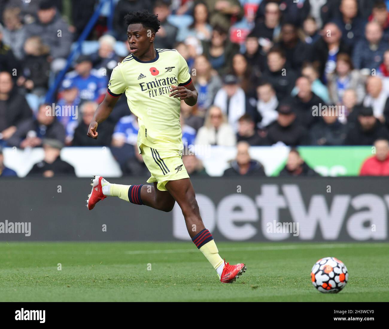 Leicester, England, 30th October 2021. Albert Lokonga of Arsenal during ...