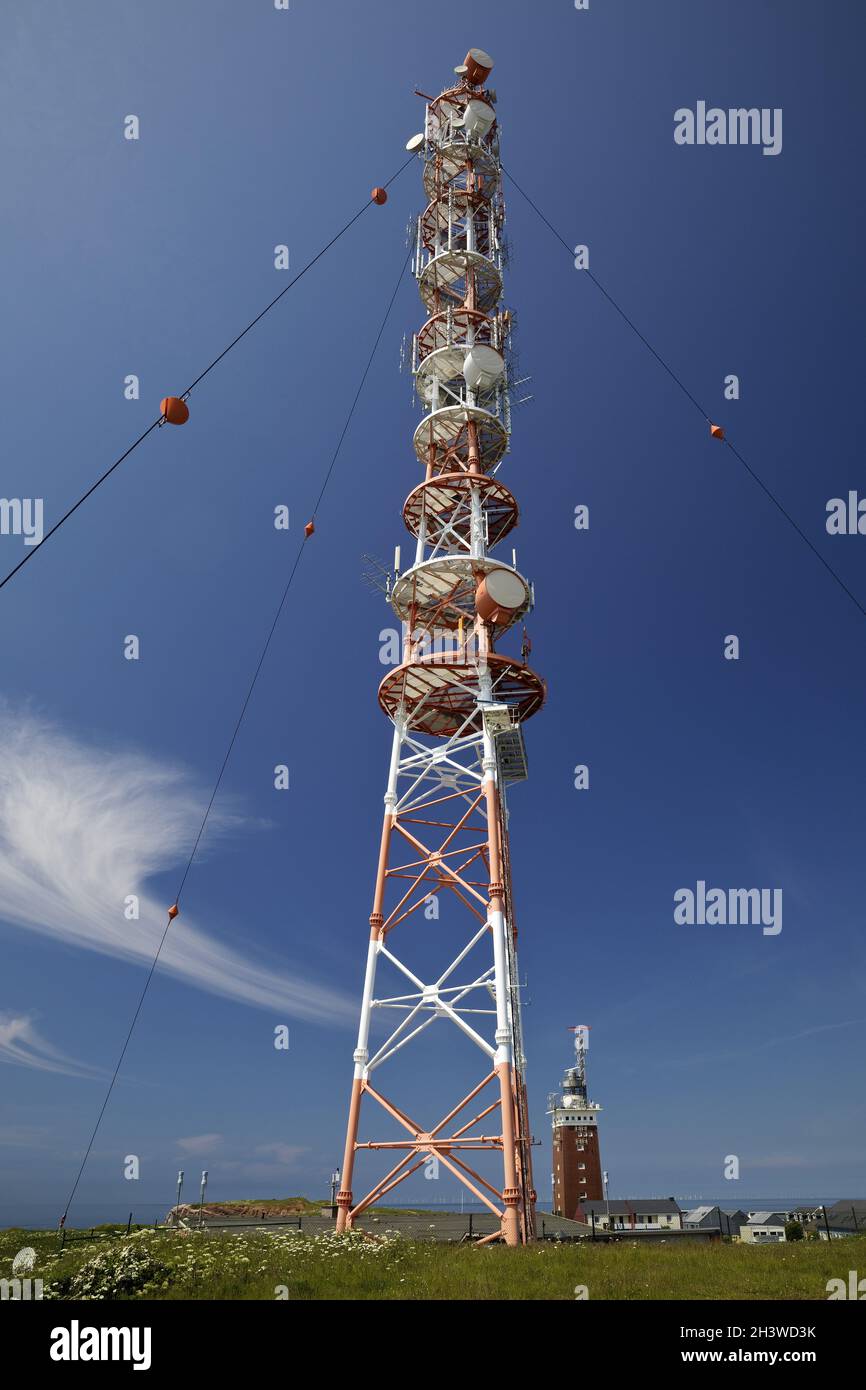 Directional radio tower, steel framework construction with triangular ...