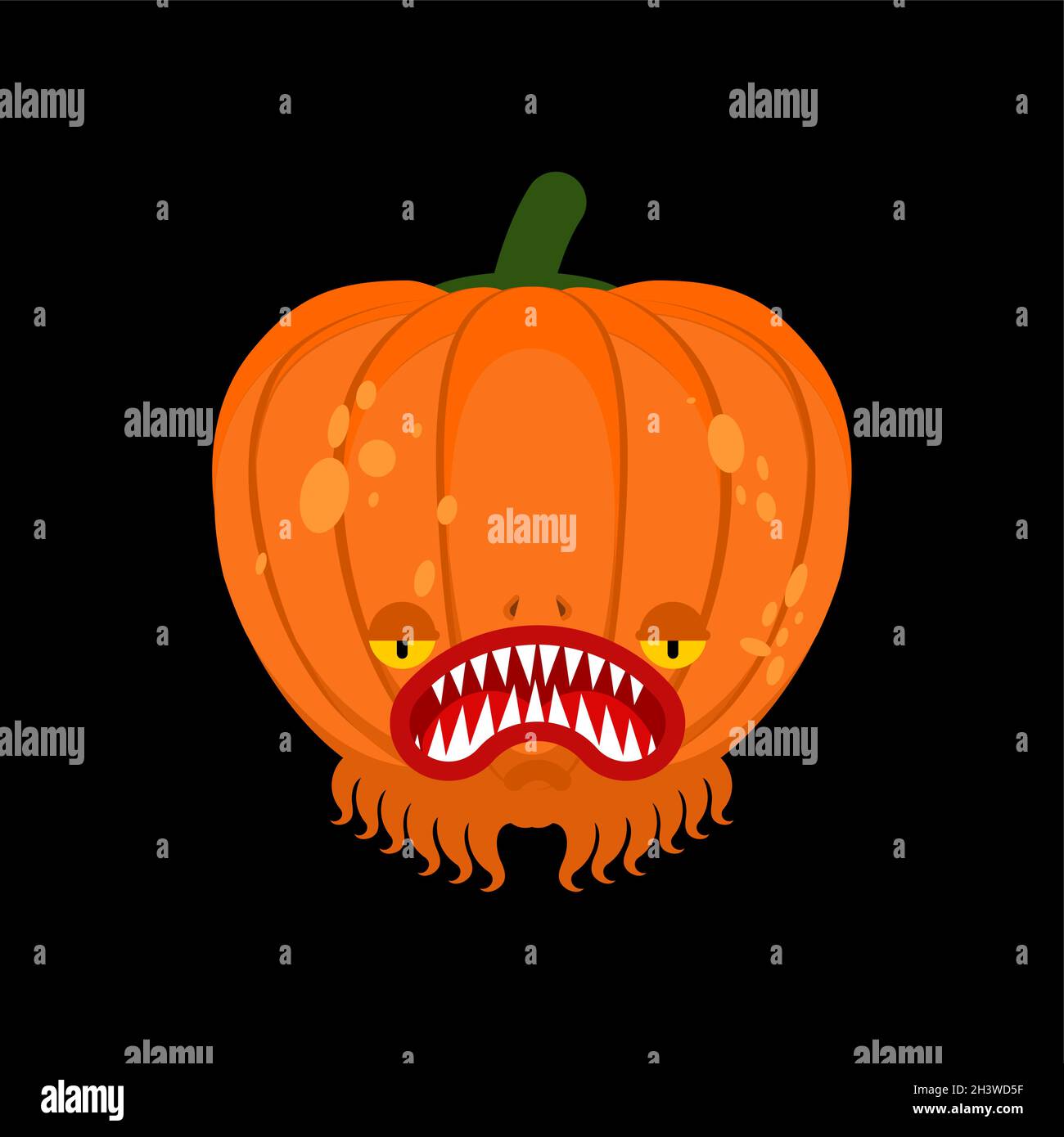 Pumpkin monster for halloween. Scary vegetable. Horrible monstrosity ...