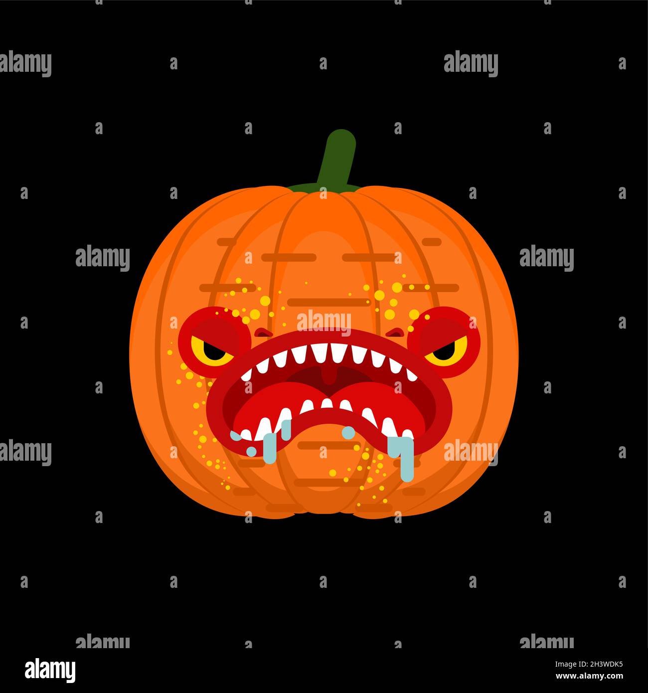 Pumpkin monster for halloween. Scary vegetable. Horrible monstrosity ...