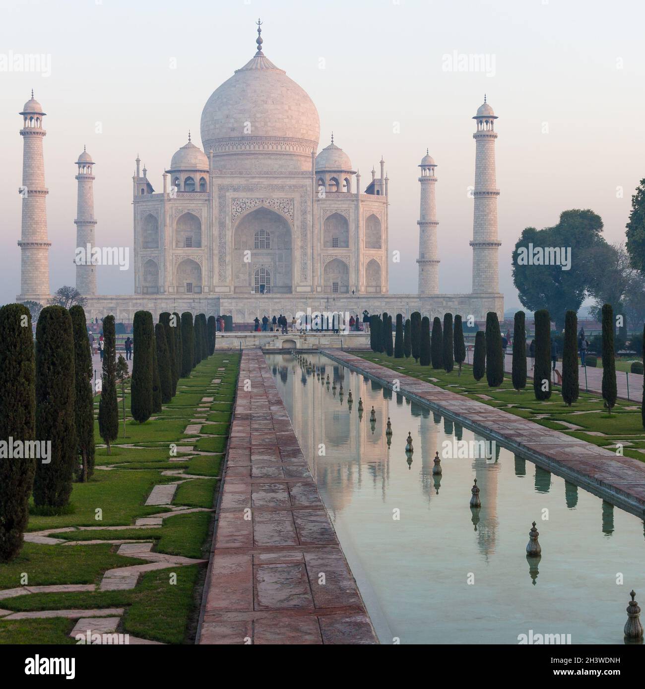Taj Mahal and its reflection. The classic view in BnW Stock Photo - Alamy
