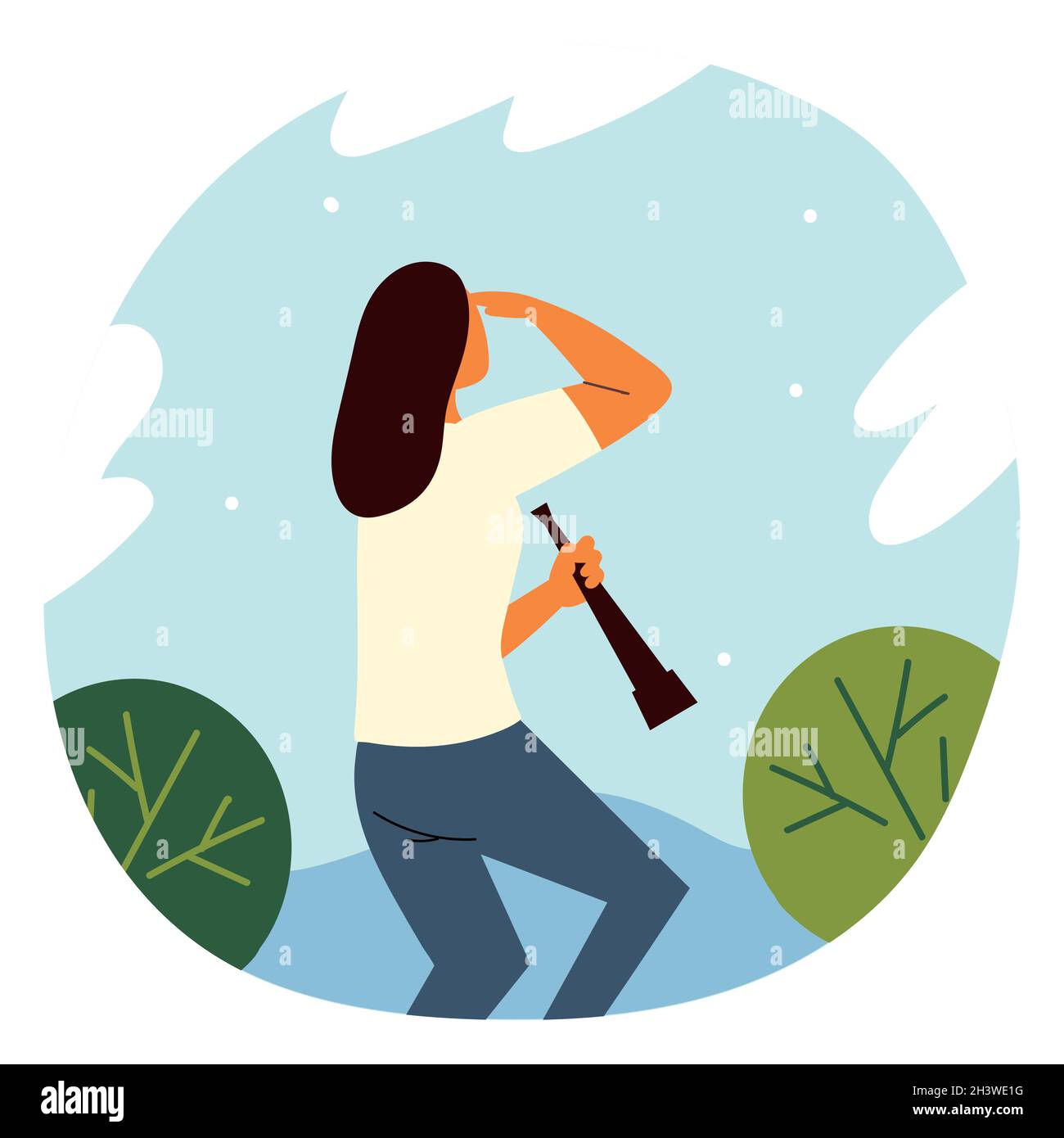 woman looking forward Stock Vector Image & Art - Alamy