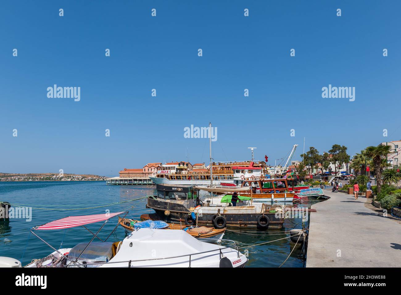 Ayvalik, Turkey - September 2021: Ayvalik waterfront harbour view ...