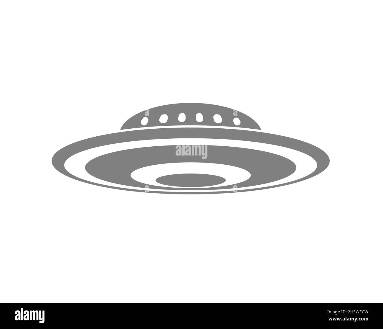 UFO Flying Saucer icon isolated. Sign unknown flying object vector ...