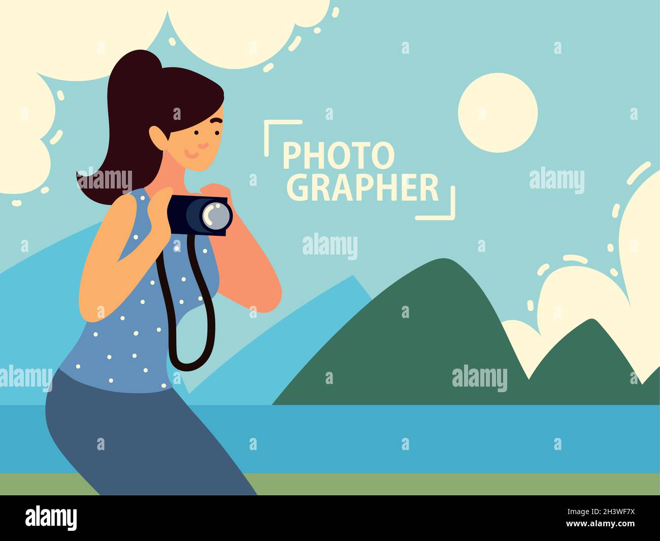 photographer female character Stock Vector Image & Art - Alamy