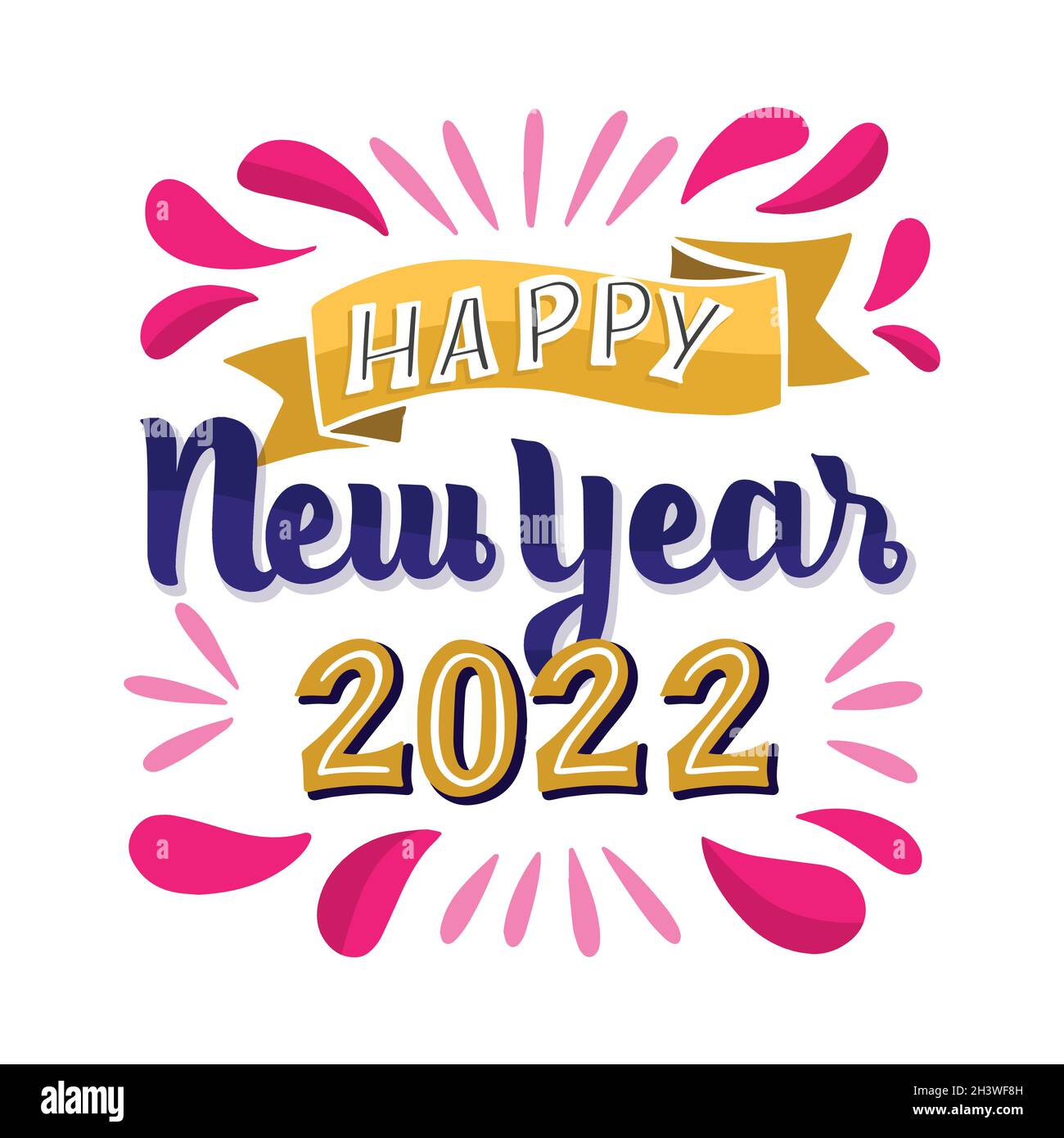 lettering happy new year 2022 vector design illustration Stock Vector ...