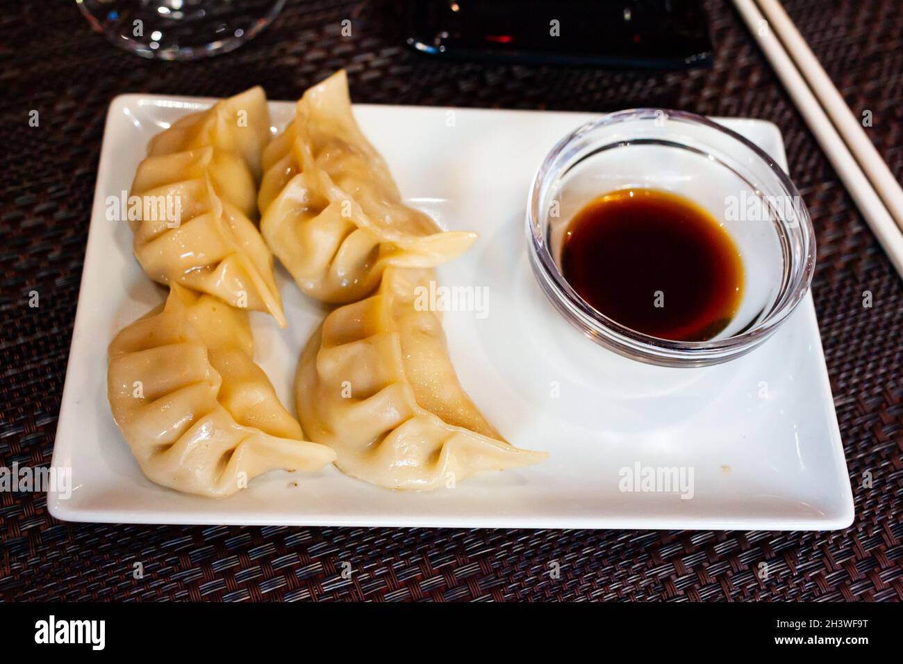 Japanese dumplings gyoza Stock Photo - Alamy