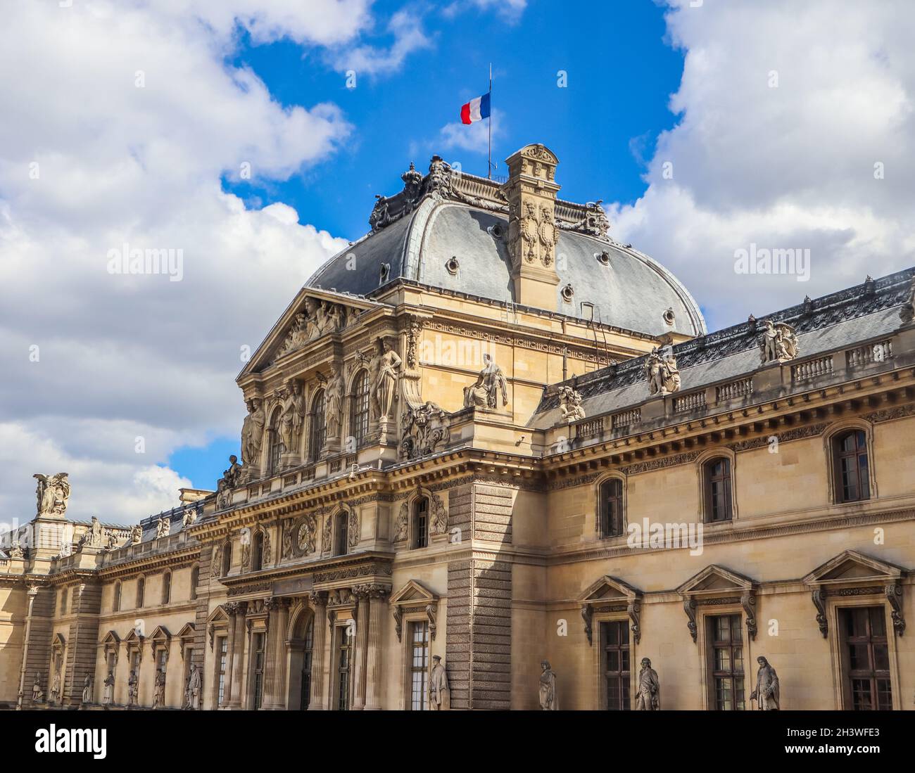 Paris / France - April 04 2019: Architectural details of the facade of ...