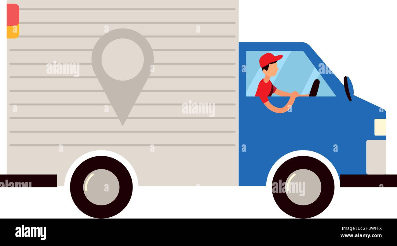 delivery man driving a truck Stock Vector Image & Art - Alamy