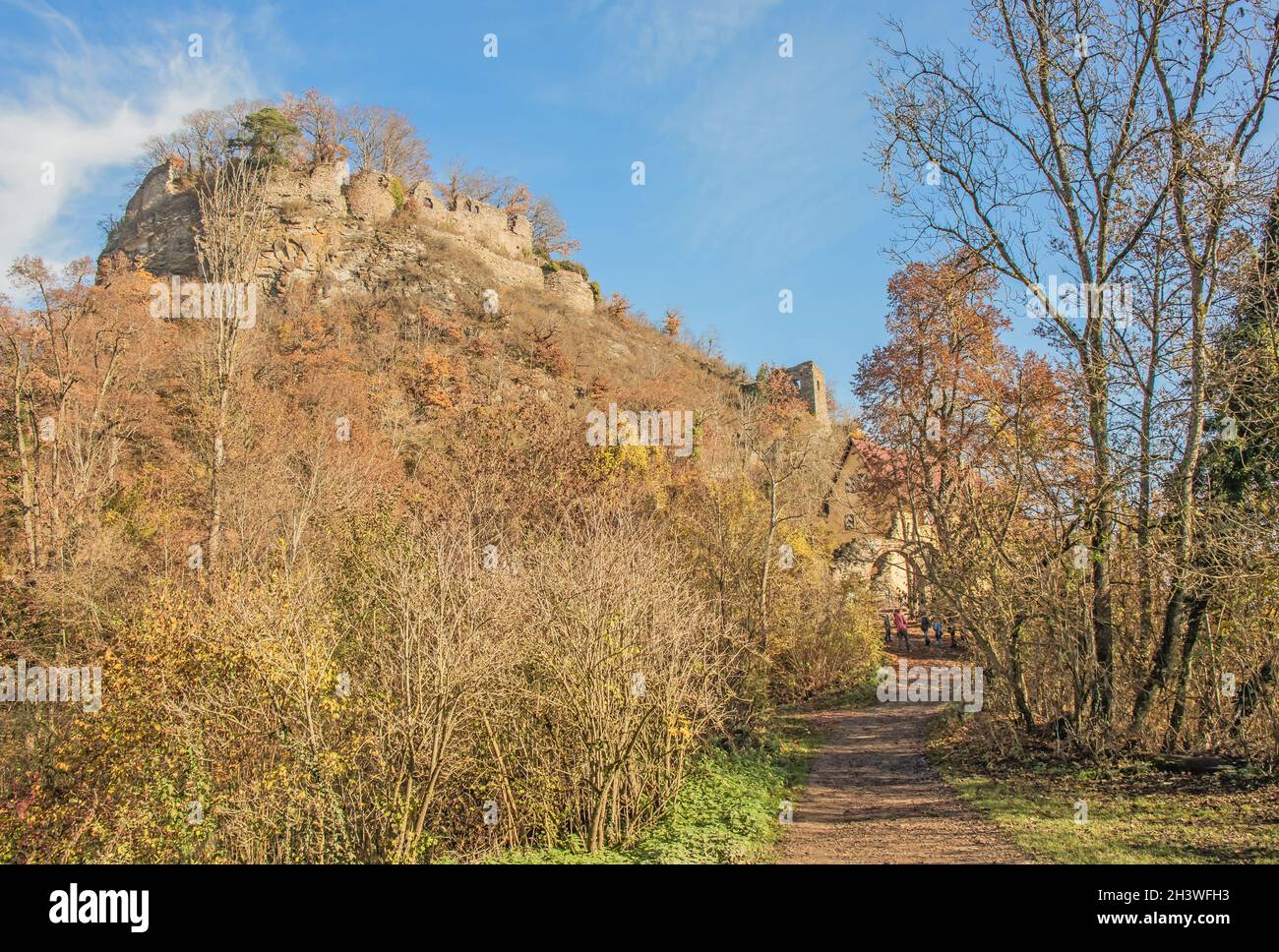 HohenkrÃ¤hen castle ruins in Hegau Stock Photo - Alamy