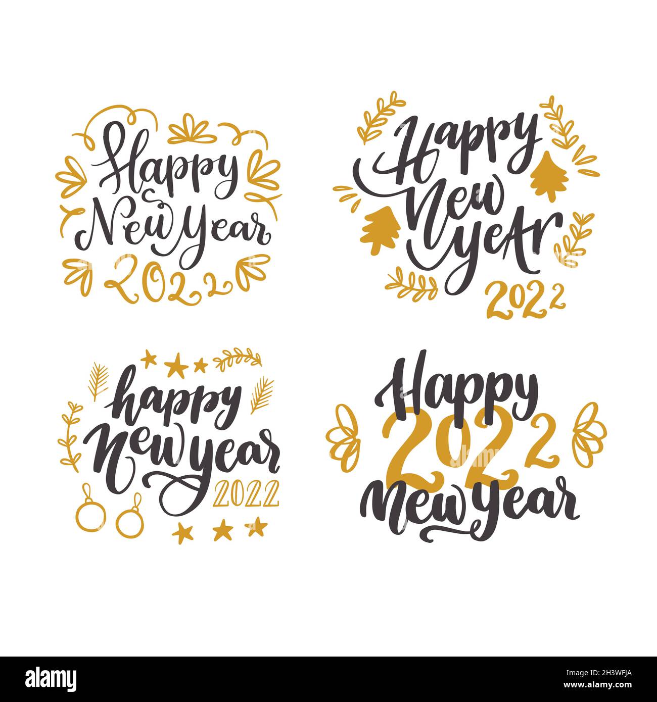 new year 2022 lettering collection vector design illustration Stock ...