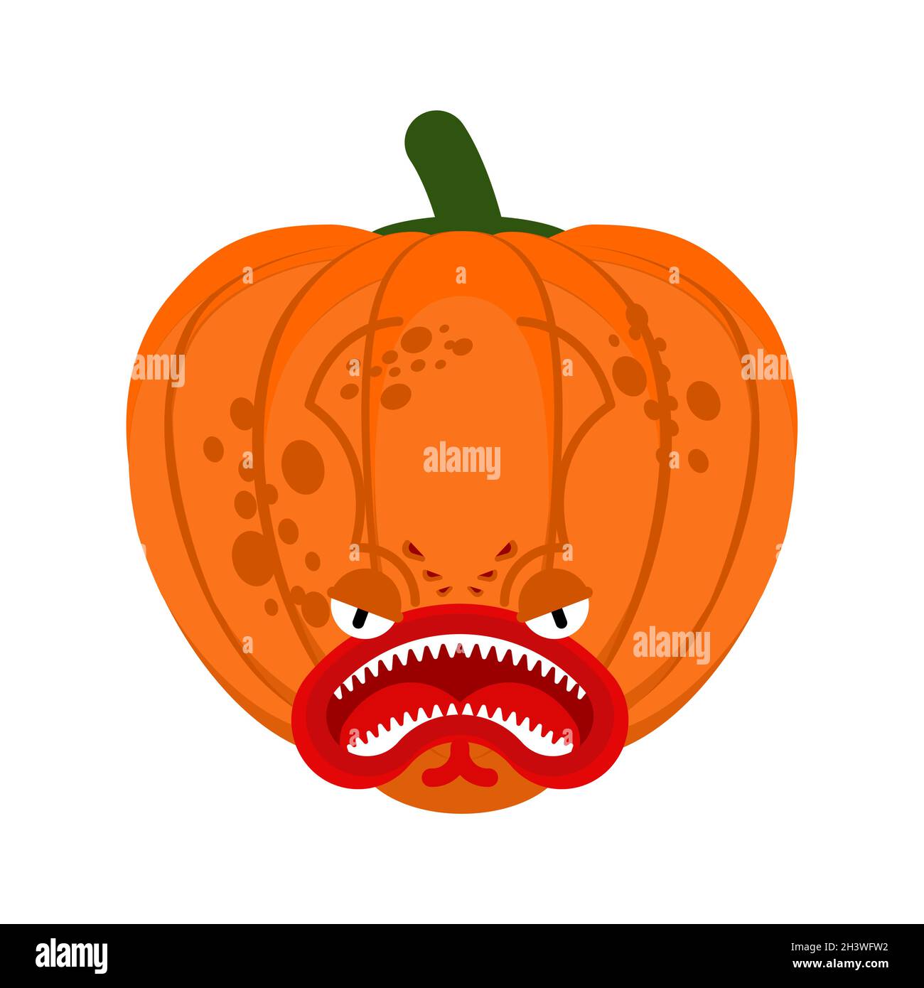 Pumpkin monster for halloween. Scary vegetable. Horrible monstrosity ...