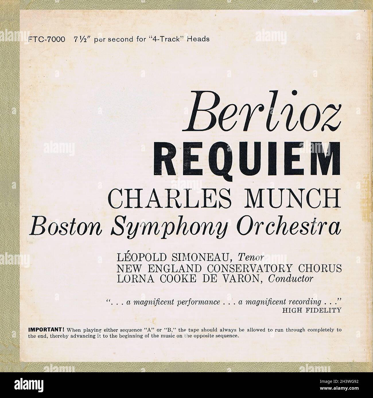 Berlioz Requiem - Munch Simoneau RCA R2R 1 - Classical Music Vintage ...