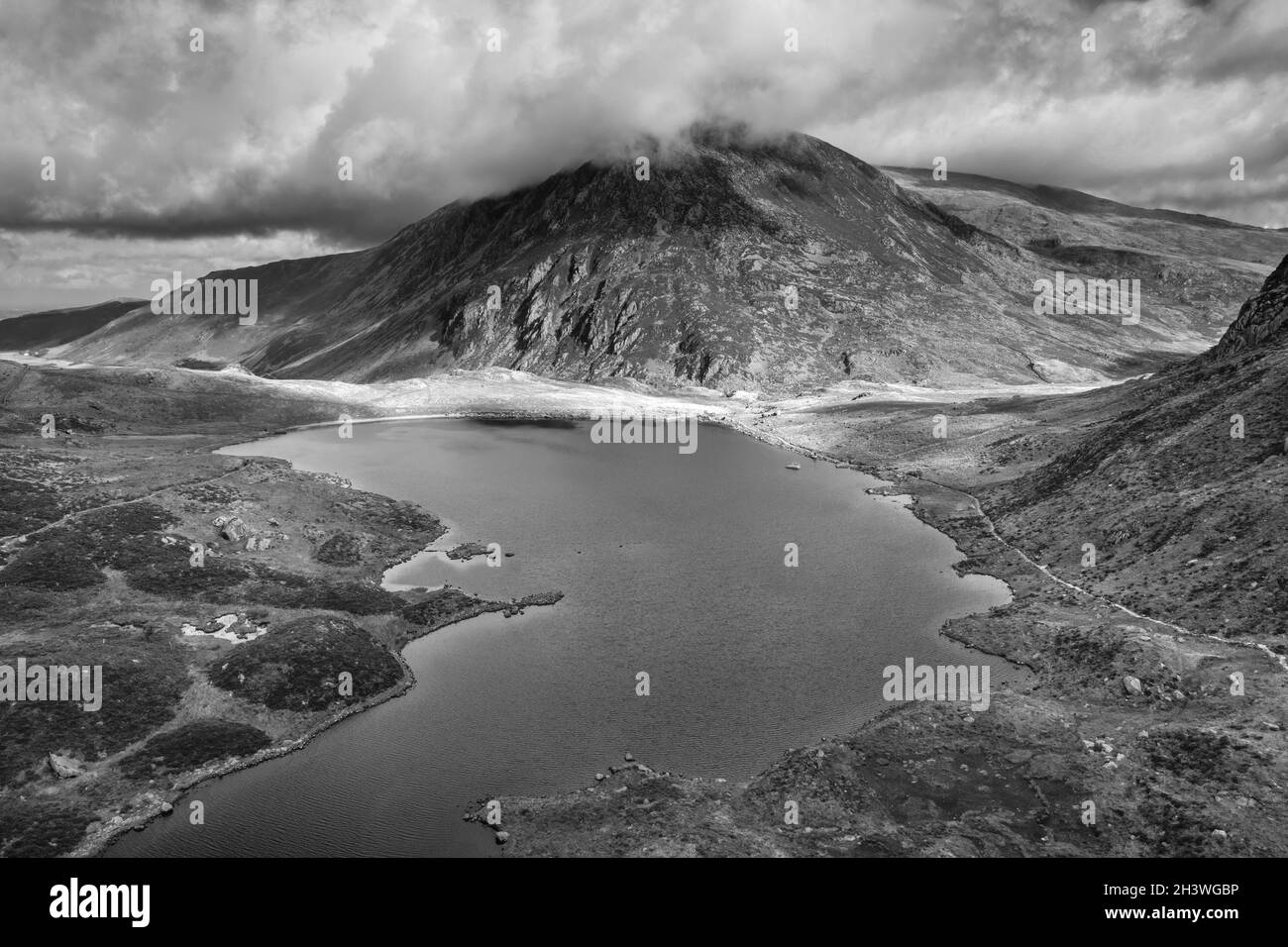 Black and white Aerial view of flying drone Epic stunning Autumn ...