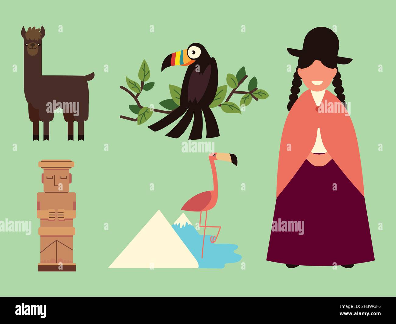 bolivia culture icons Stock Vector Image & Art - Alamy