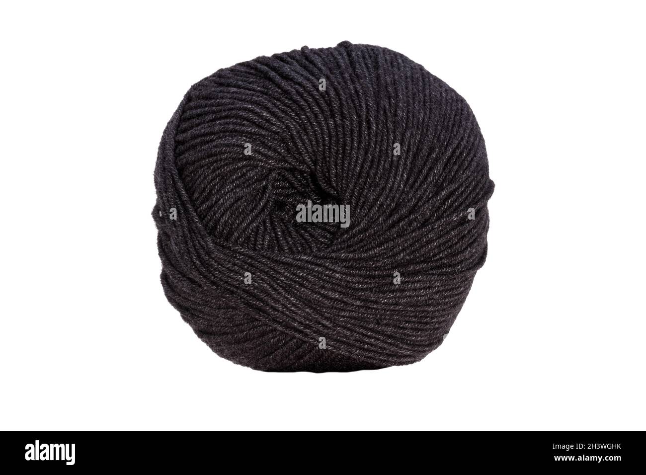 black ball of wool isolated on white background. High quality photo ...