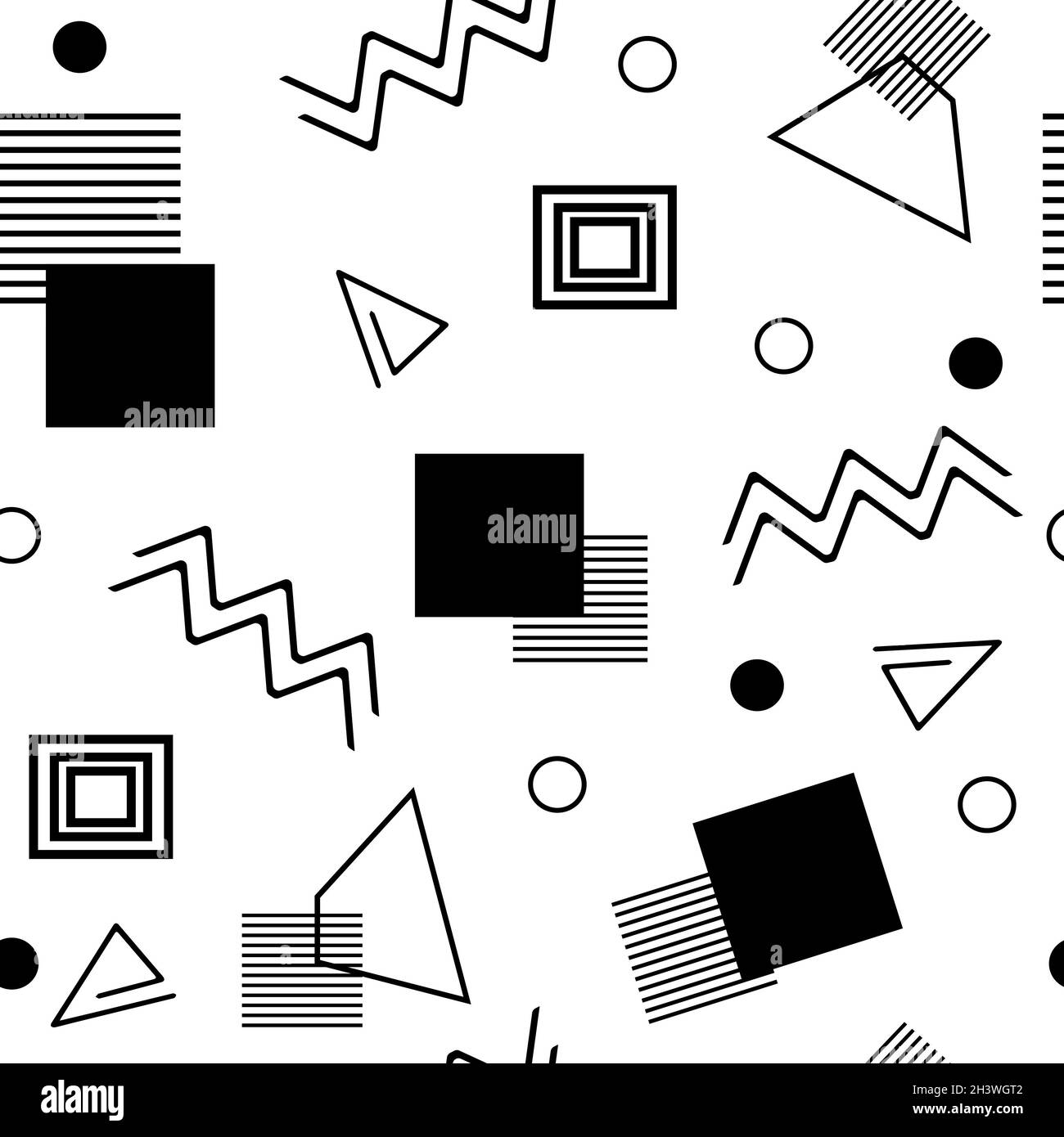 Seamless pattern various shapes Black and White Stock Photos & Images ...