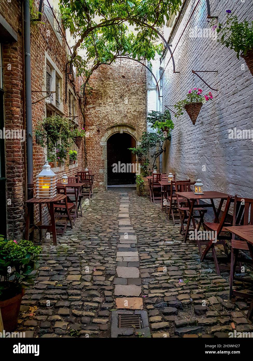 A narrow place very beautiful and well decorated Stock Photo - Alamy