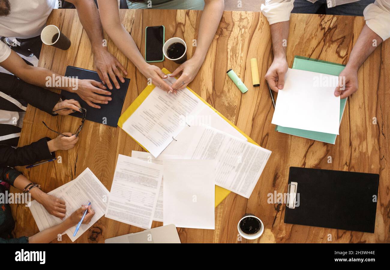 Business team hands at work Stock Photo - Alamy