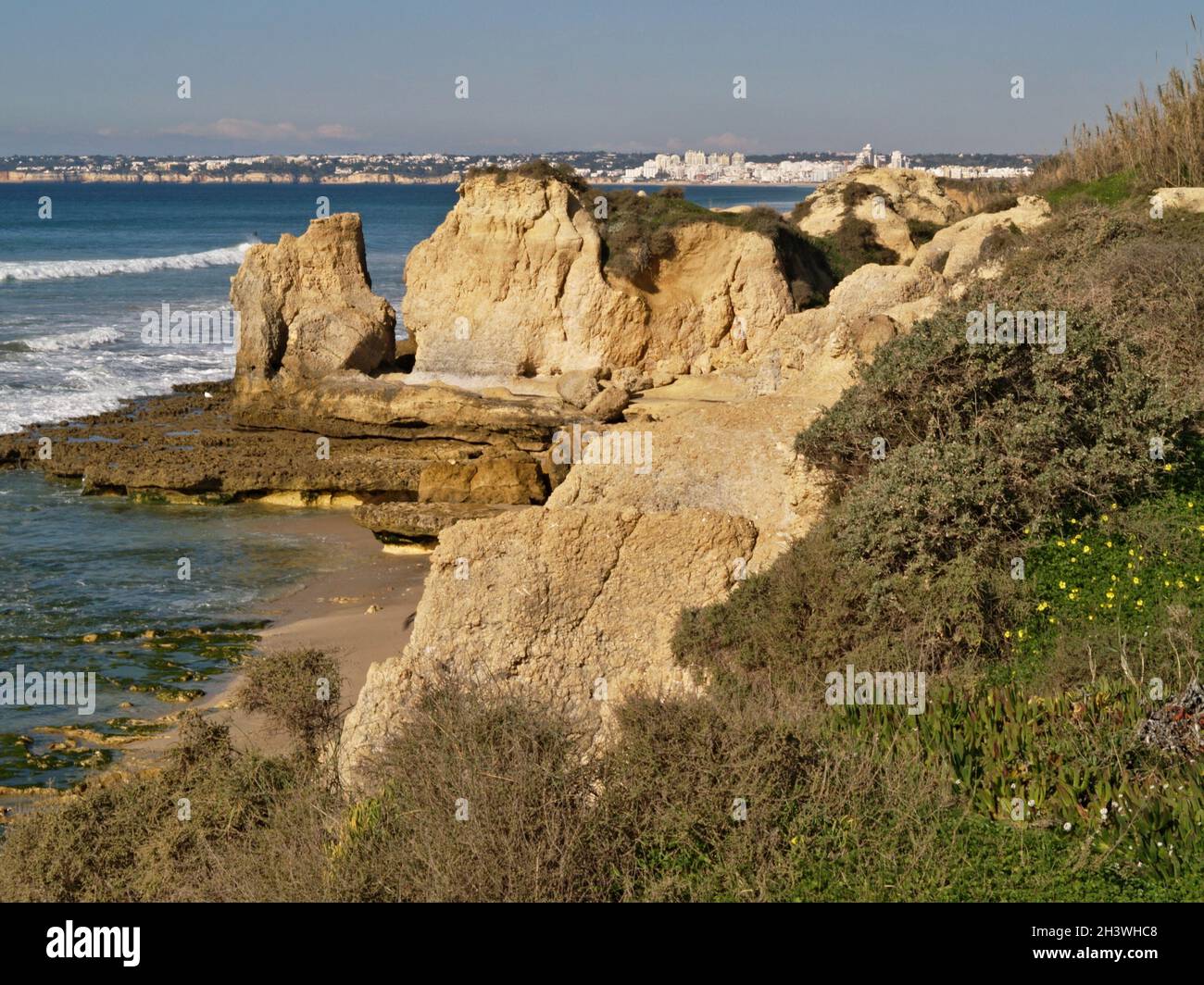 Gale Beach near Albufeira, Algarve - Portugal Stock Photo - Alamy