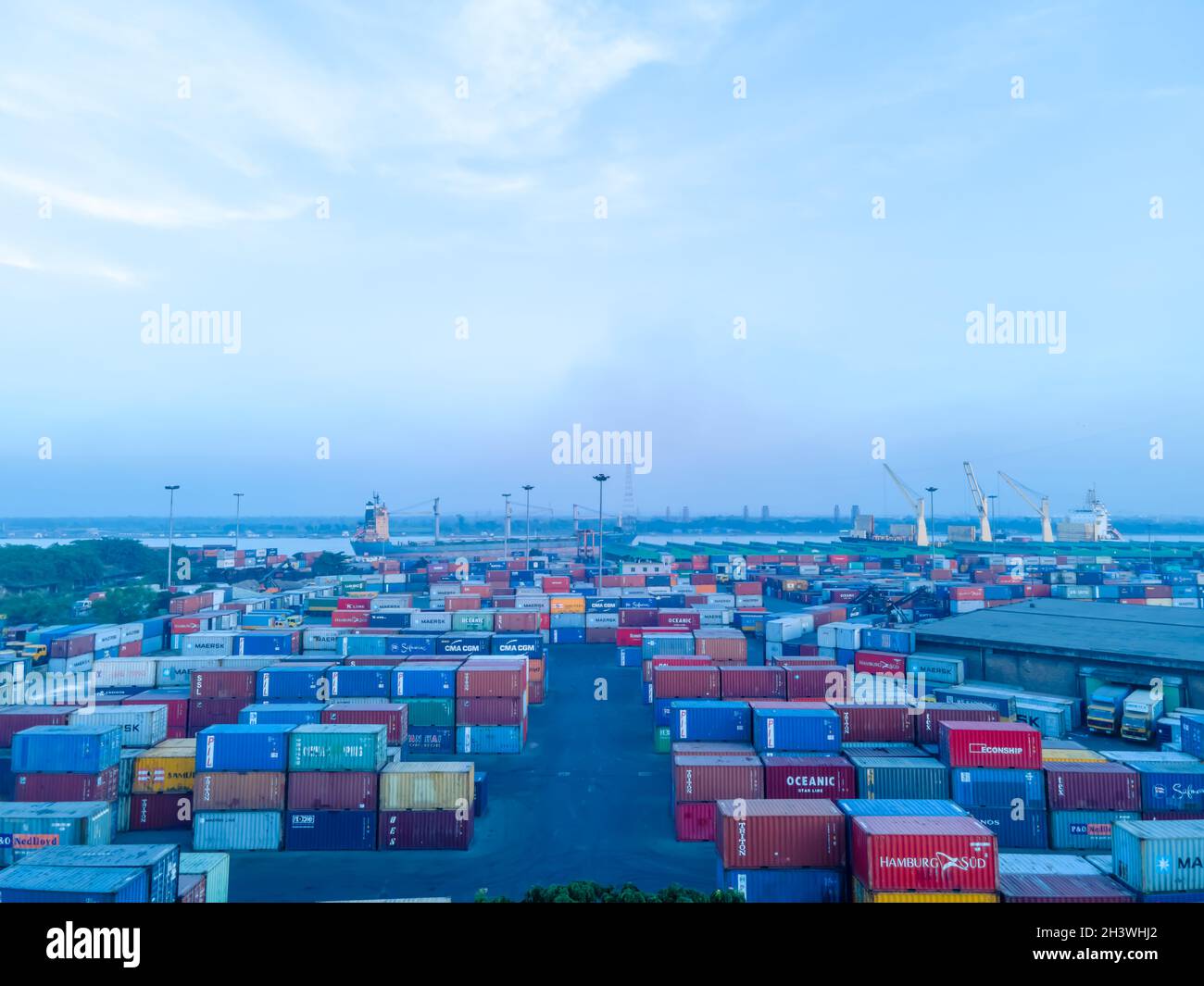 Container Terminal of Chittagong Sea Port, Bangladesh Stock Photo - Alamy