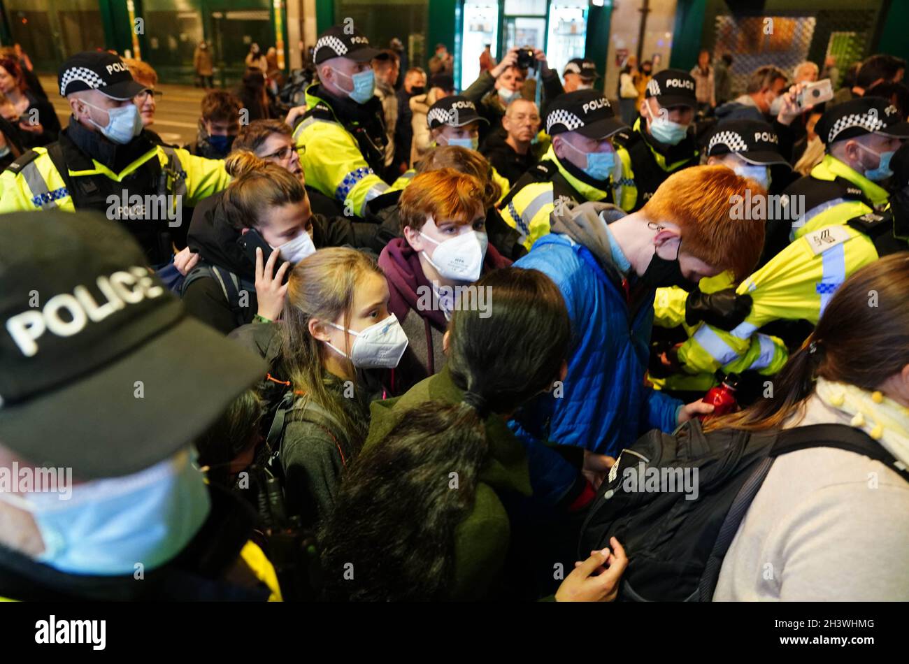 Climate activist Greta Thunberg arrives at Glasgow Central train ...