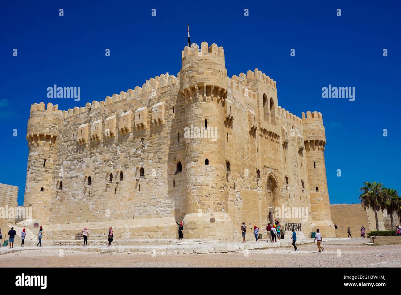 Qaitbay Citadel - medieval fortress on Mediterranean sea on the coast ...