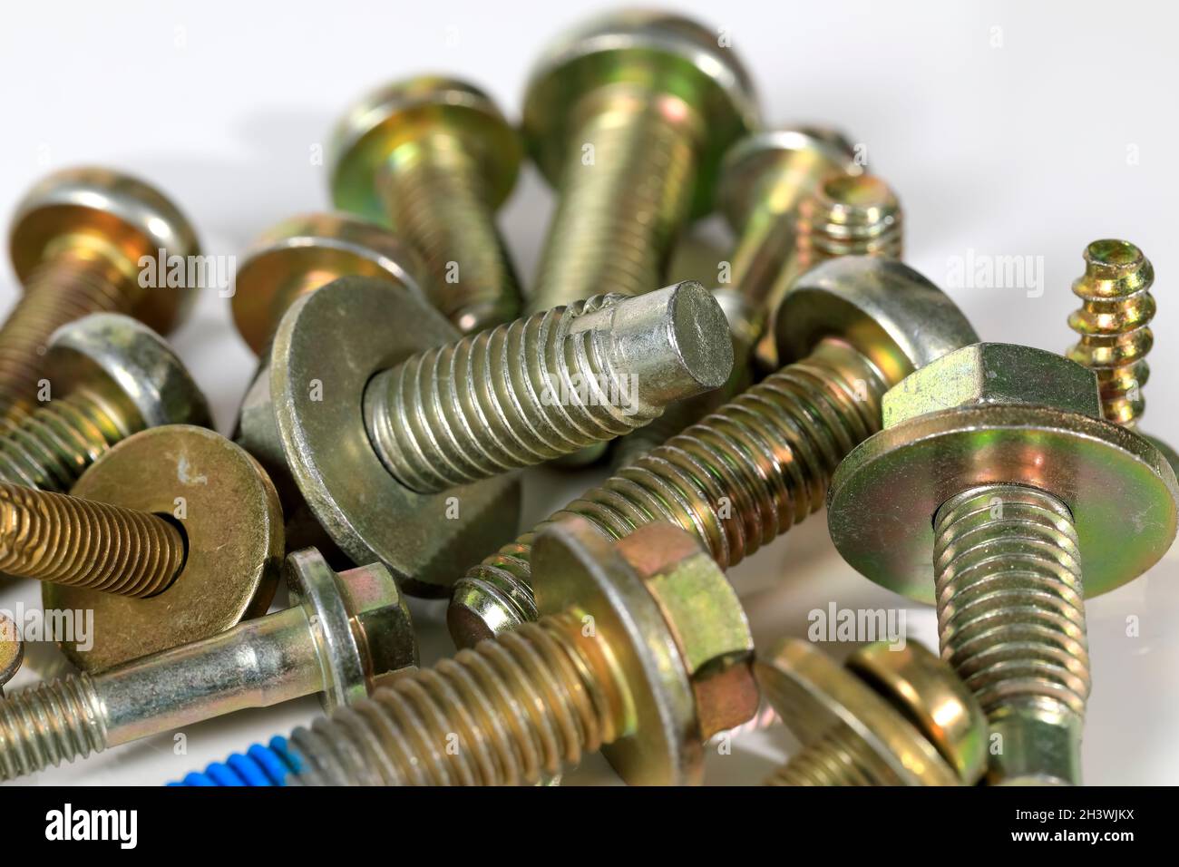 Variety of many bolts which are industrial items and are spare parts ...