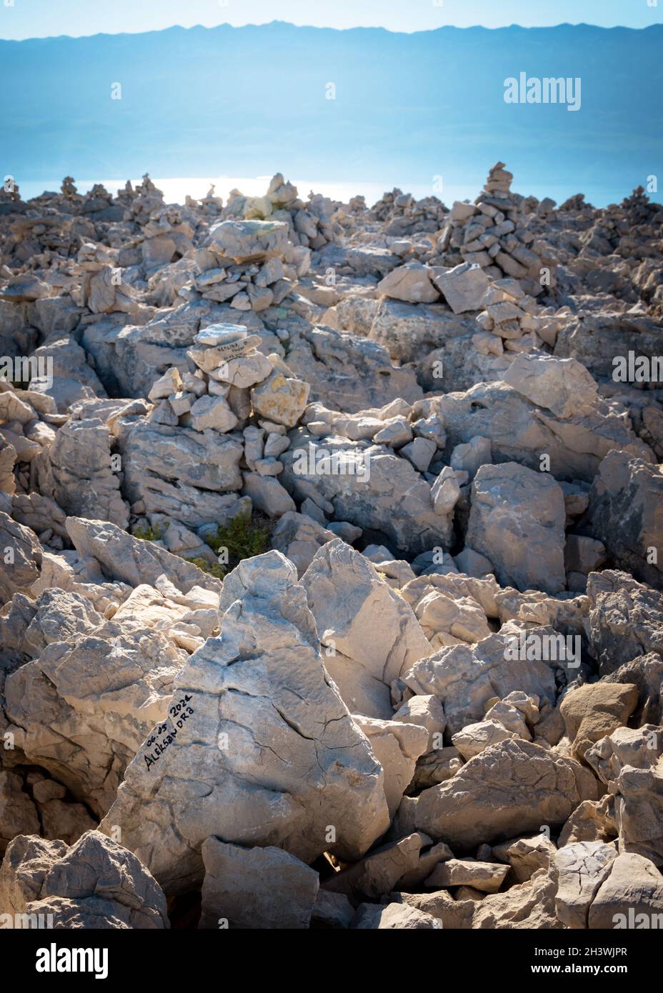 Stone pyramids on summit of Kamenjak on island rab croatia Stock Photo ...