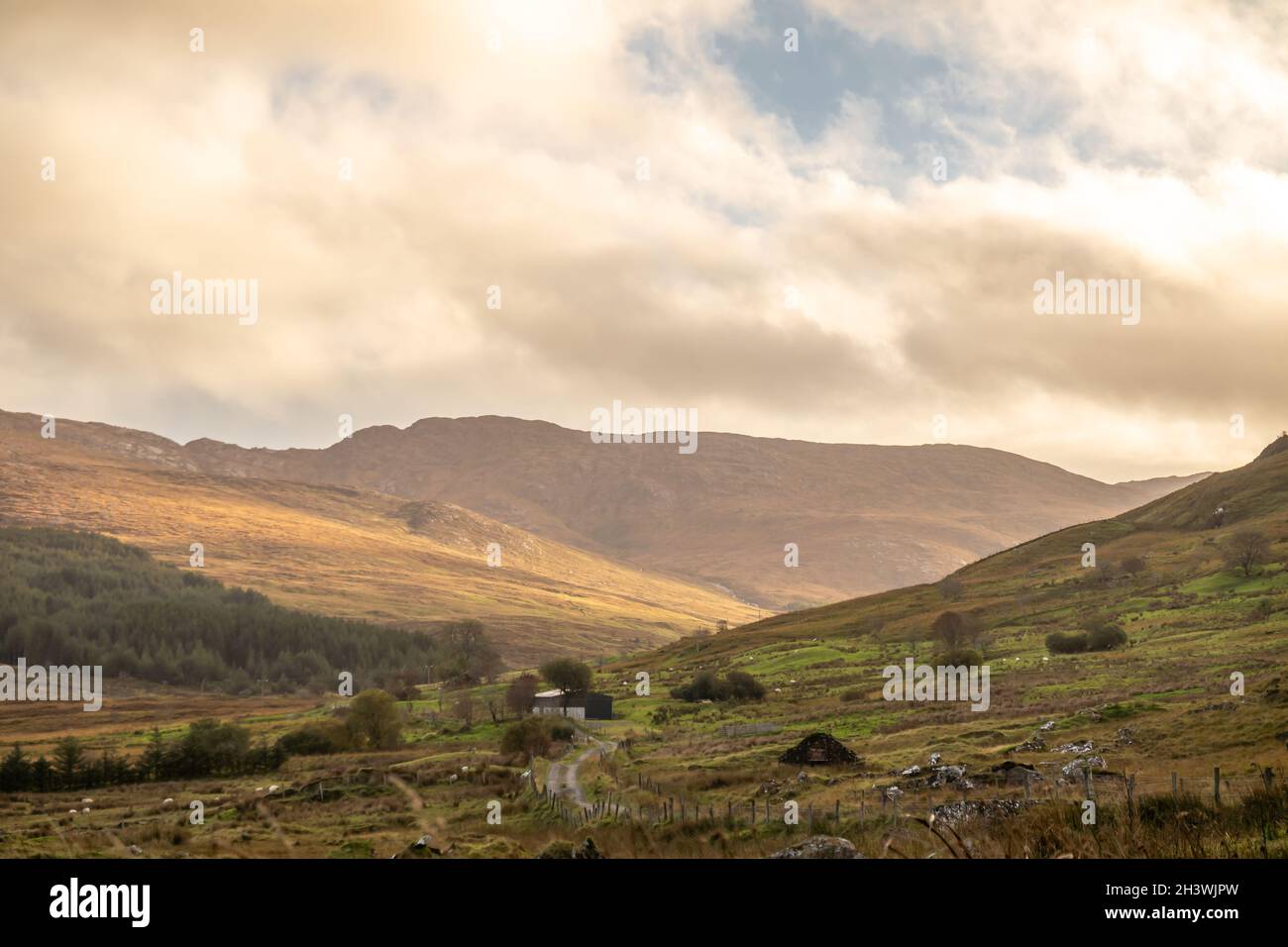 Rain coming in at the Bluestack Mountains between Glenties and ...