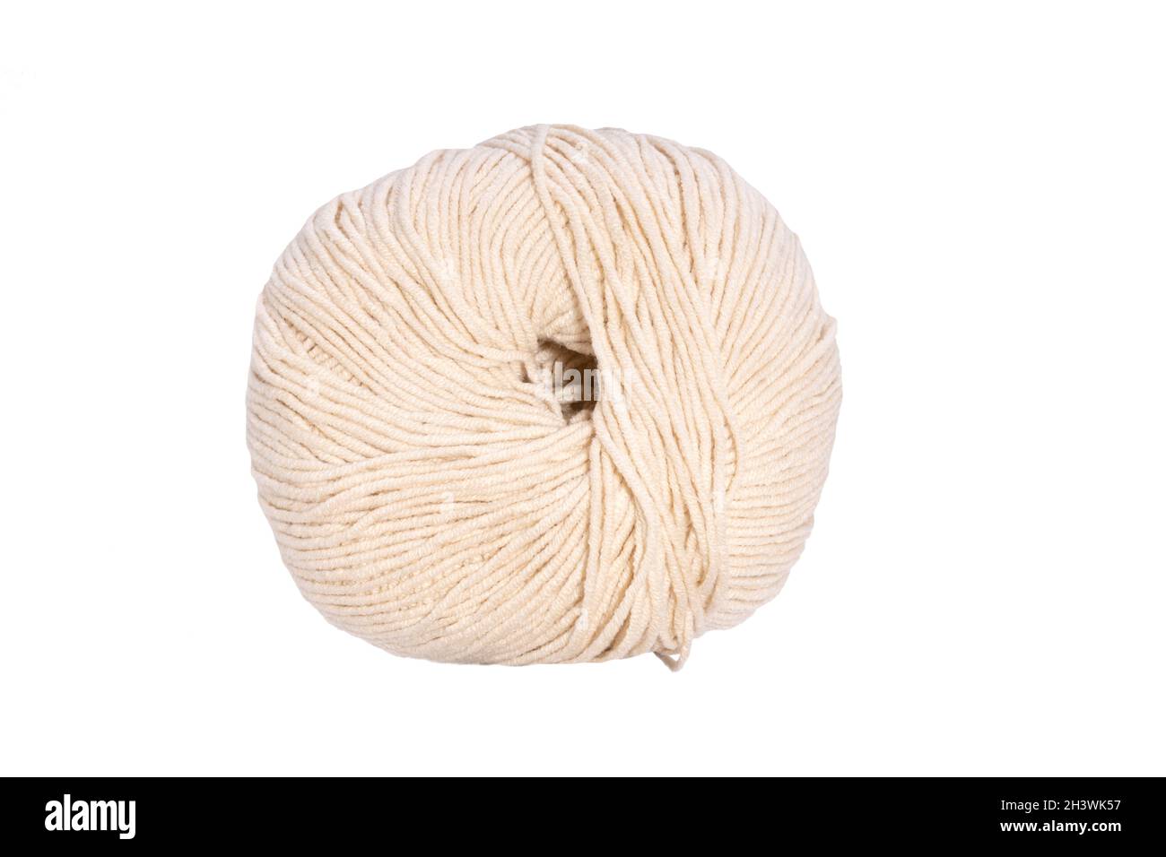 beige ball of wool isolated on white background. High quality photo ...