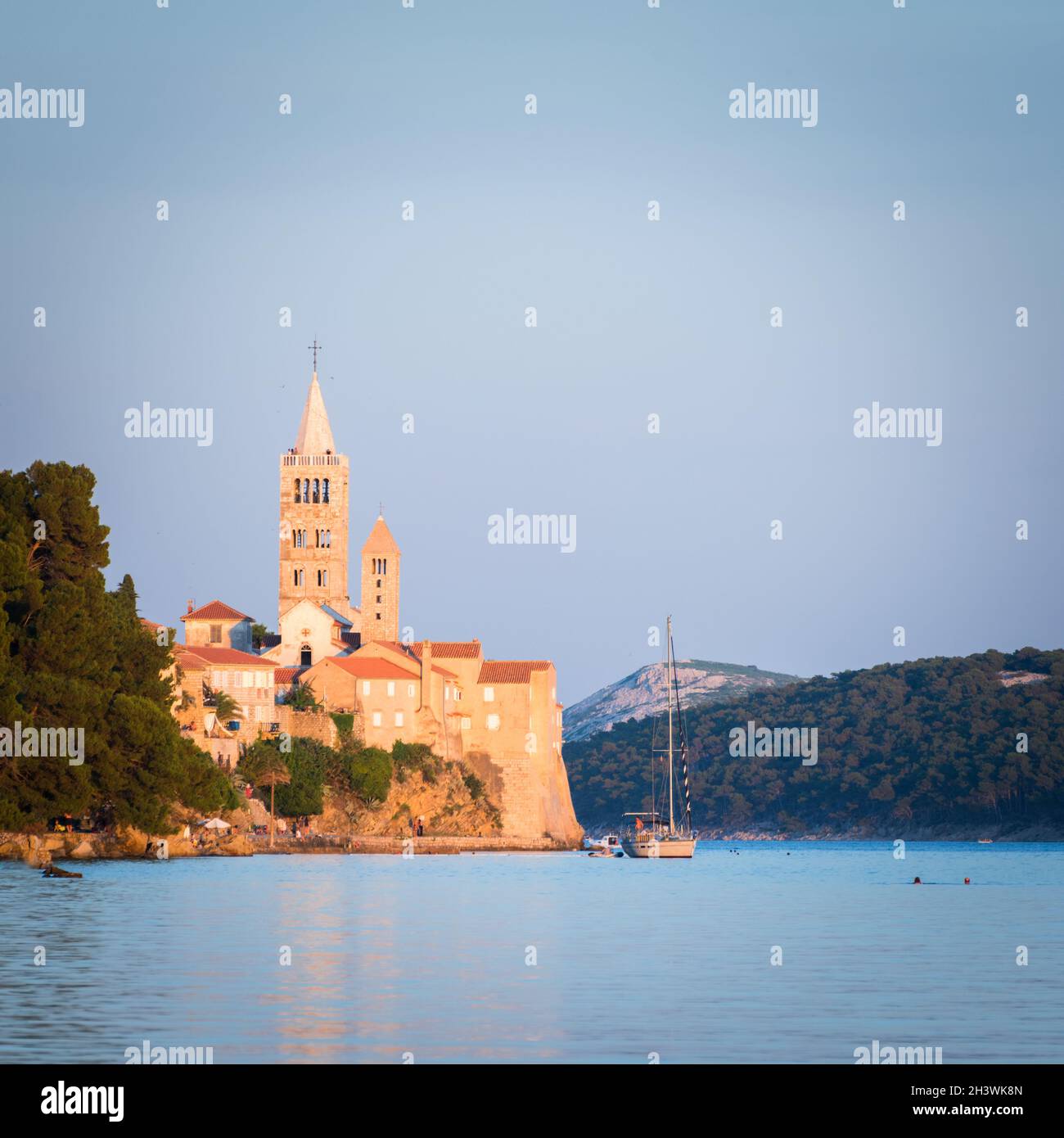 Monastery and church bell at city of rab croatia Stock Photo - Alamy