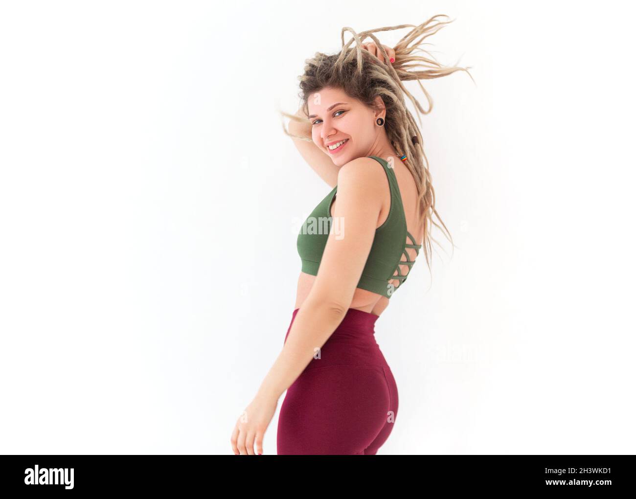 Young female athlete with dreadlocks Stock Photo - Alamy