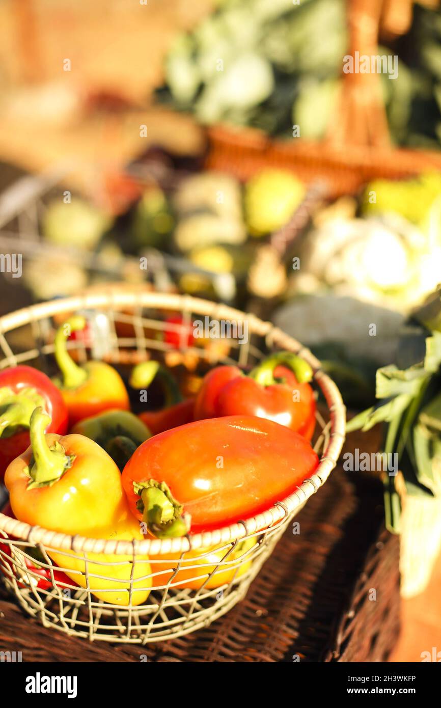 Baskets of vegetables hi-res stock photography and images - Alamy