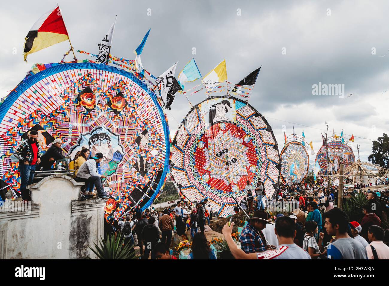 Giant kite festival in a cemetery - famous, traditional day of the dead ...