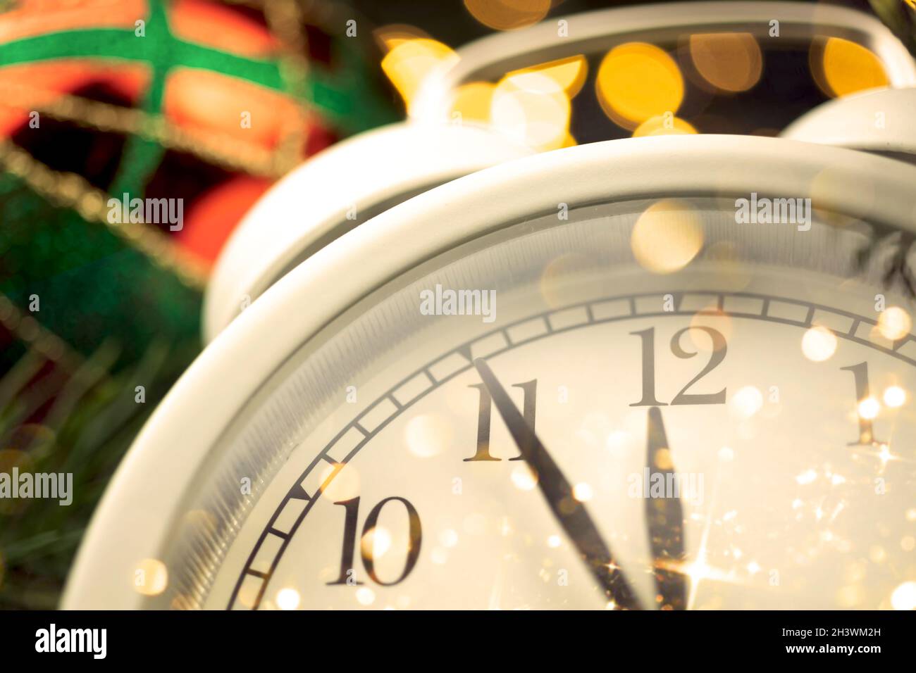 New year clock before midnight. Midnight countdown clock. New Year ...