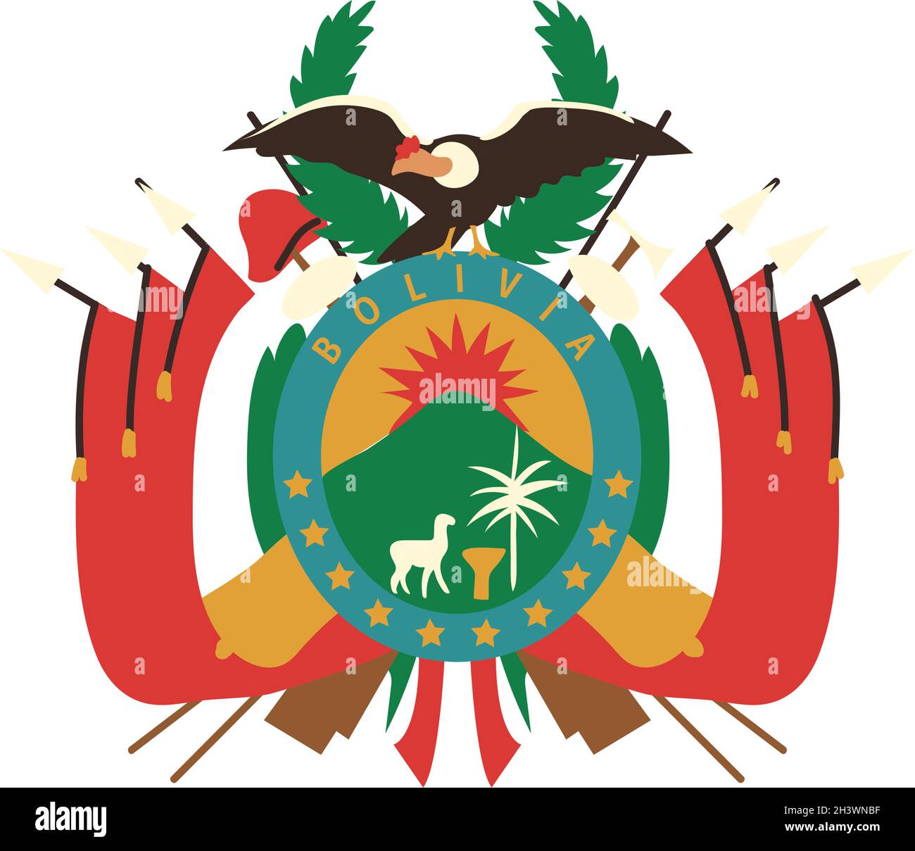 Bolivia national flag coat arms Stock Vector Images - Alamy