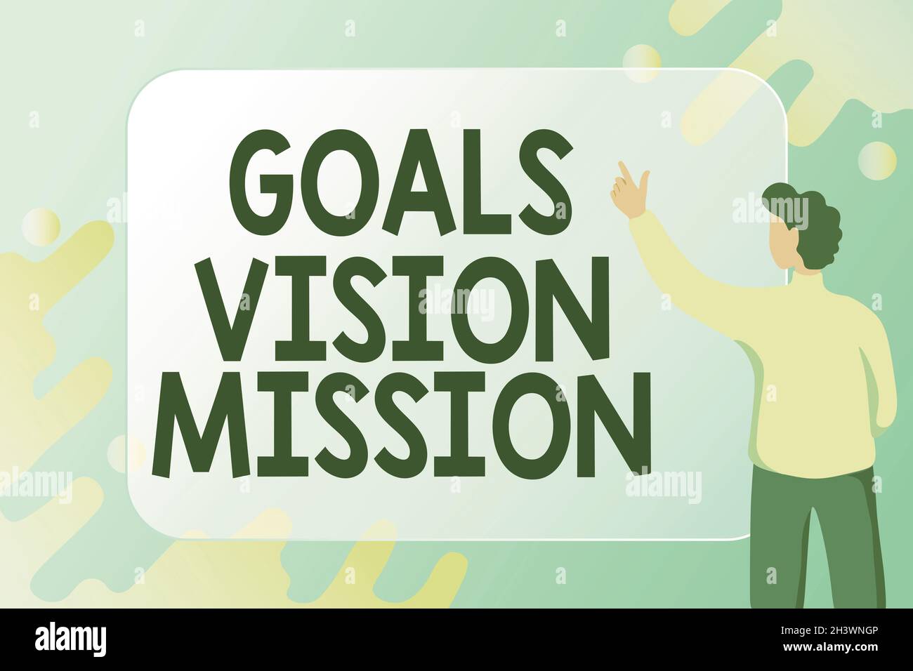Hand writing sign Goals Vision Mission. Word Written on practical ...