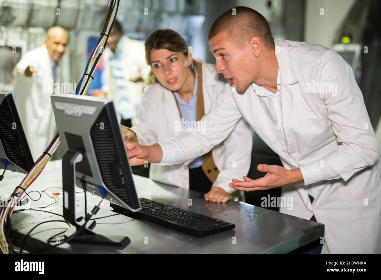 Friends trying to solve conundrum in quest room in view as abandoned ...