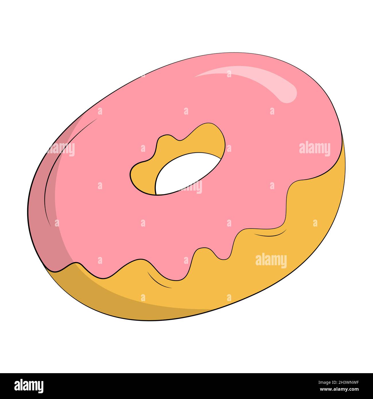 Realistic round donut on white background - Vector Stock Photo - Alamy Realistic round donut on white background - Vector Stock Photo - Alamy