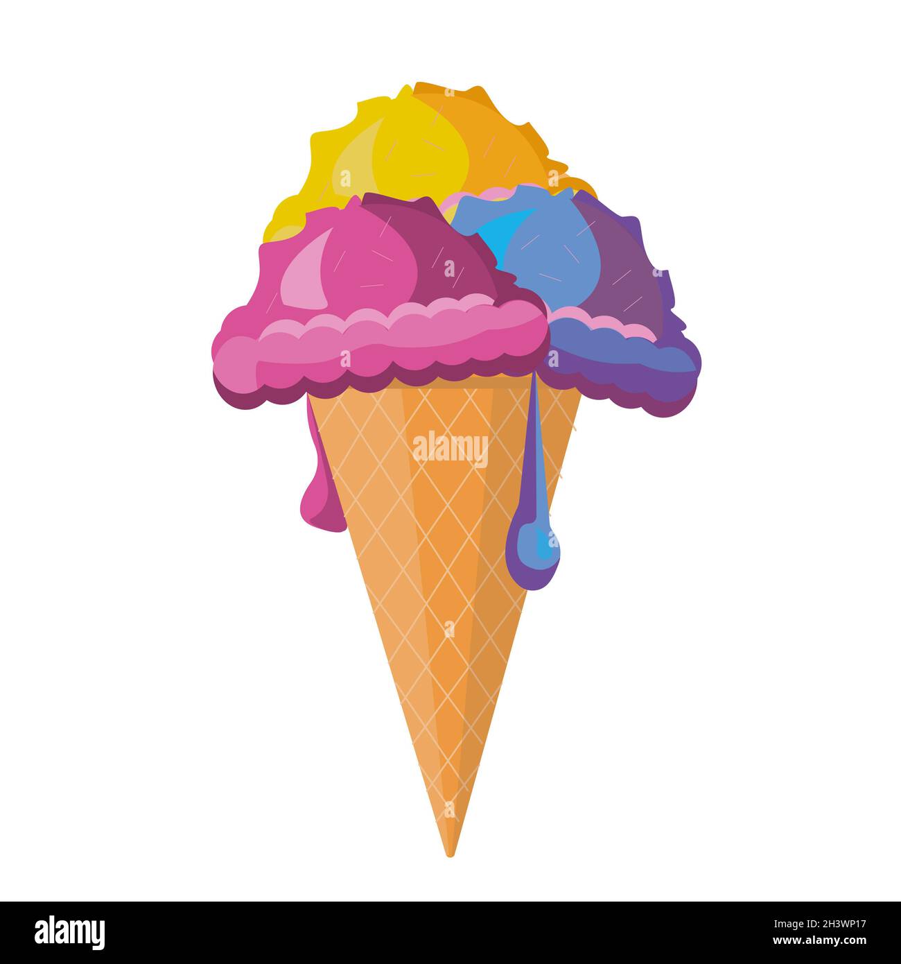Realistic ice cream on white background - Vector Stock Photo - Alamy