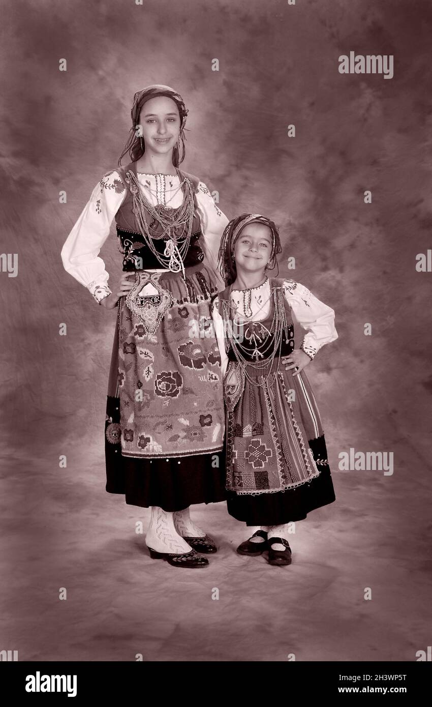 Folk dancers in the traditional costume of Portugal's Minho region ...