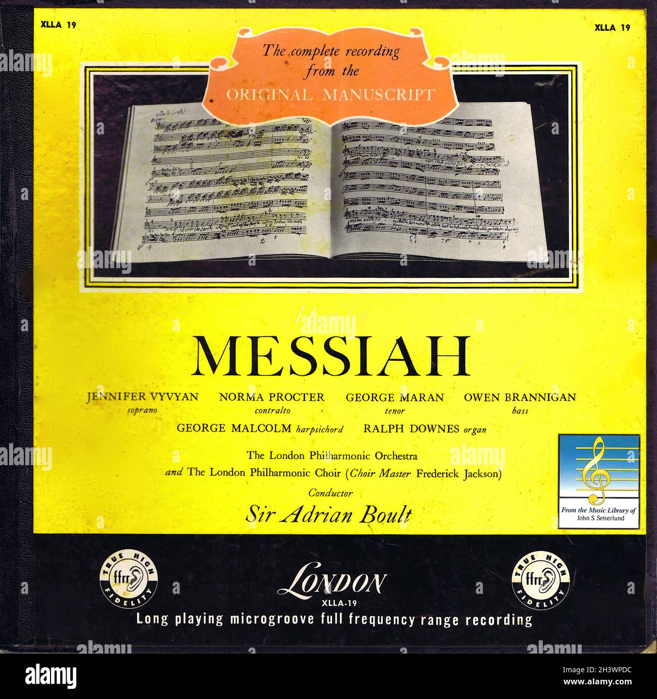Handel Messiah - Boult London mono - Classical Music Vintage Vinyl Record Stock Photo - Alamy