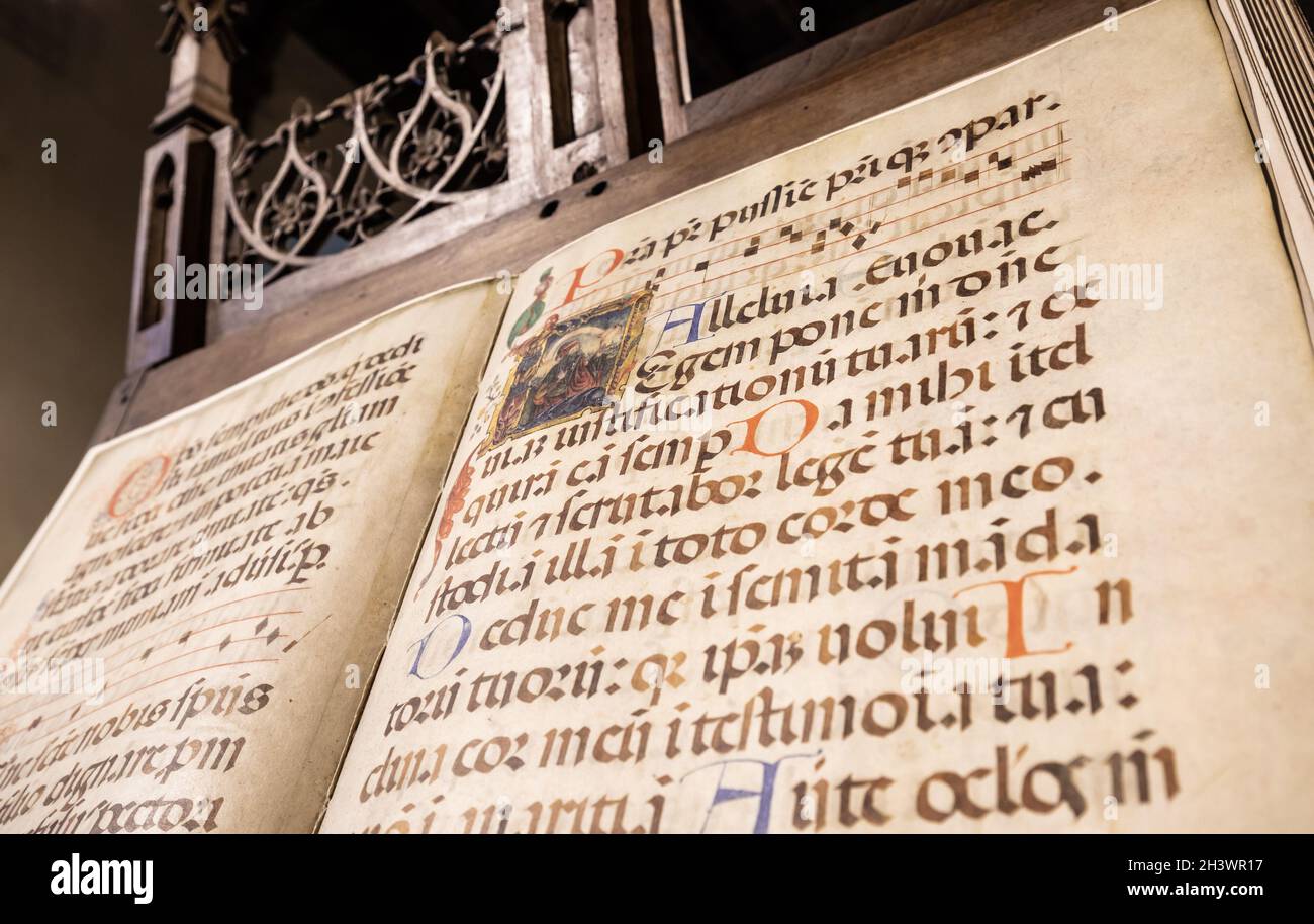 Antique Medieval manuscript with ancient calligraphy Stock Photo - Alamy