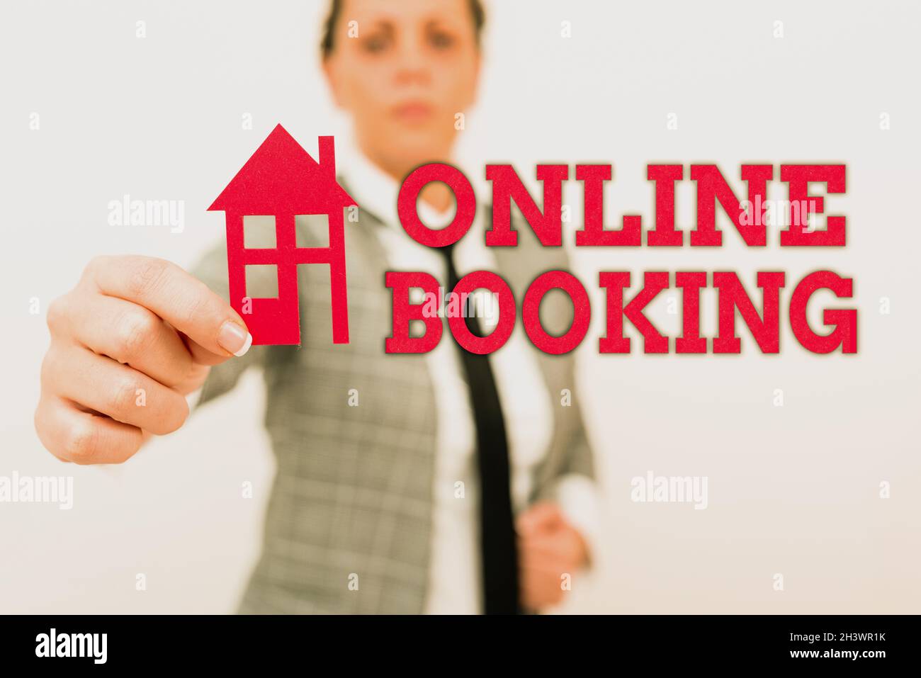 Handwriting text Online Booking. Business showcase Reservation through ...