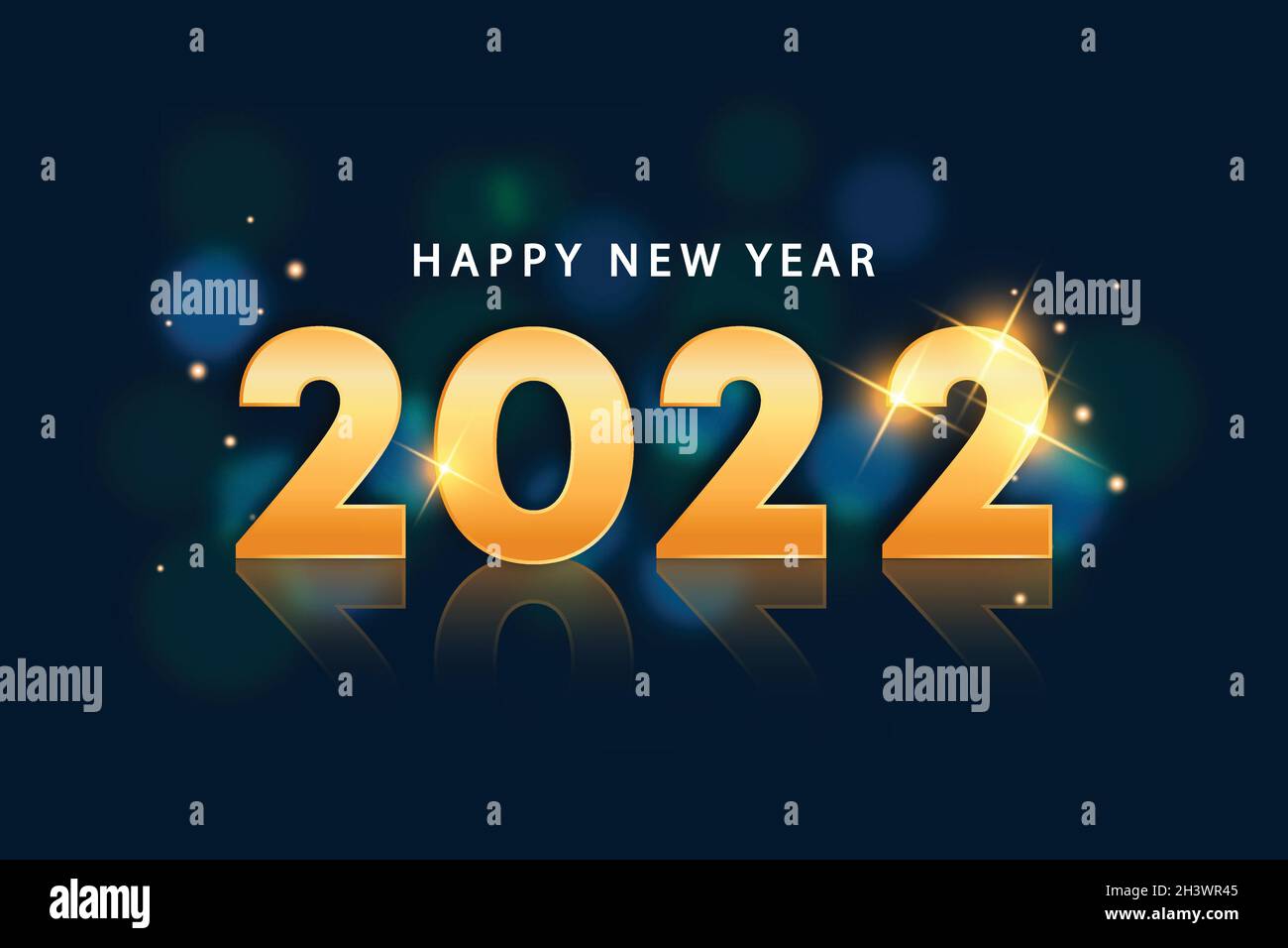 Realistic New Year 2022 Vector Design Illustration Stock Vector Image