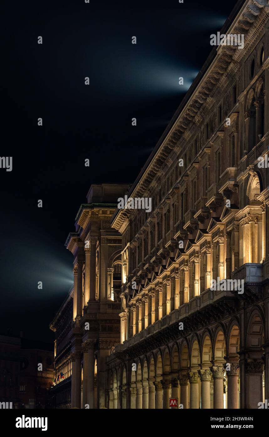 Ancient building illuminated at night Stock Photo - Alamy
