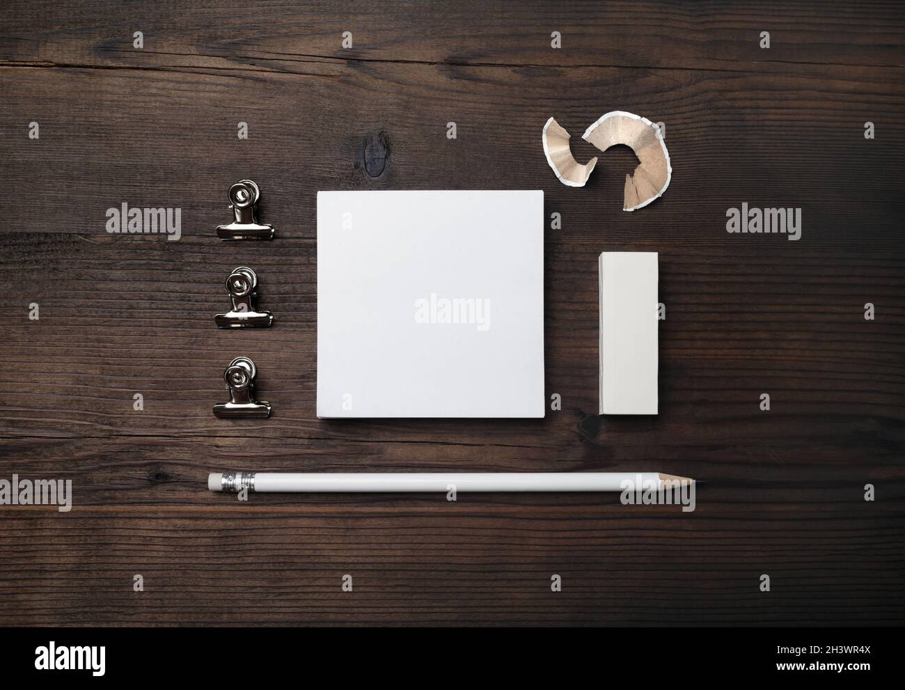 Notes, pencil, eraser Stock Photo - Alamy