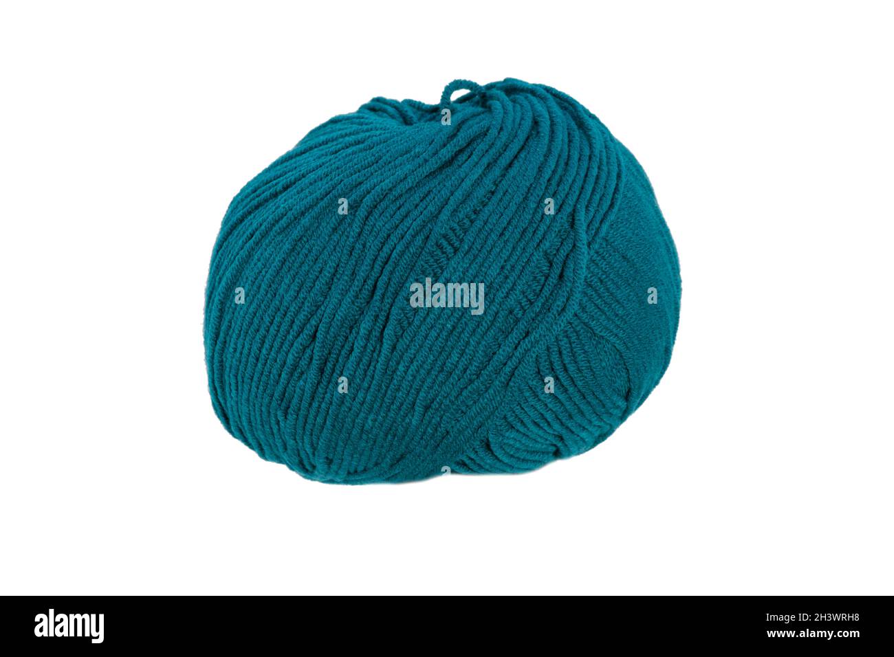 blue ball of wool isolated on white background. High quality photo ...