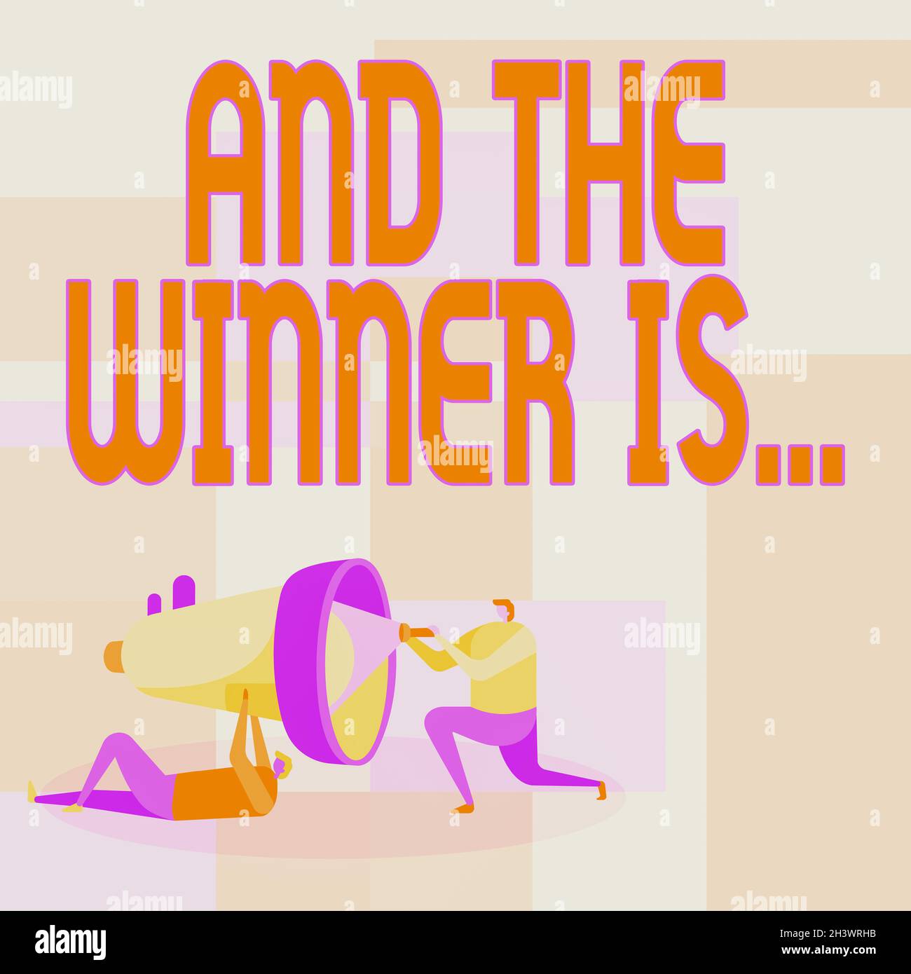 Text sign showing And The Winner Is. Business approach announcing who ...